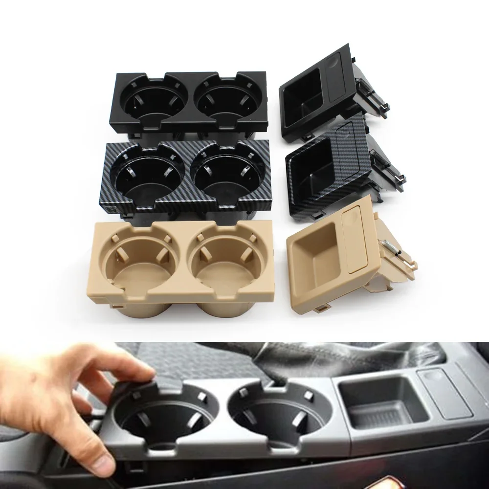 One Set Car Front Center Console Drink Water Cup Holder Storage Coin ...