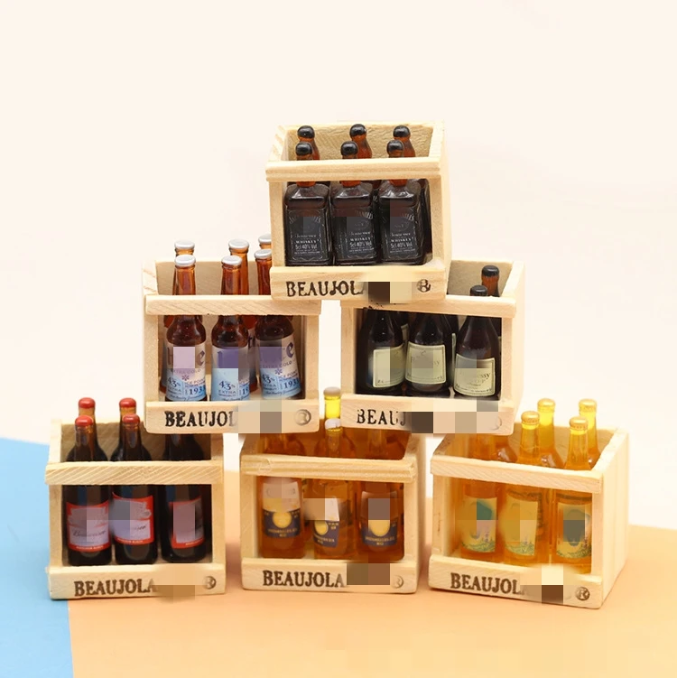 (1 Set= A Case+6 Bottles)new Arrival Dollhouse Miniature Accessories ...