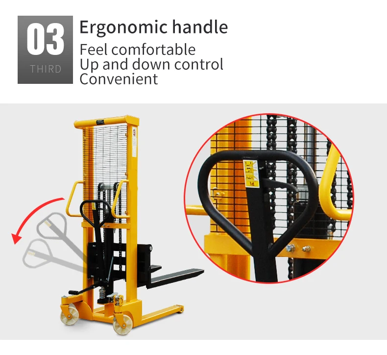 Manual Hydraulic Stacker - 1 Ton Lift Truck for Easy Use