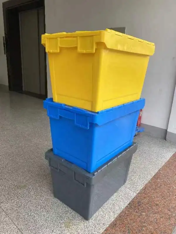 Strobigo Stackable Plastic Logistic Tote Moving Boxes Crate With Lid ...