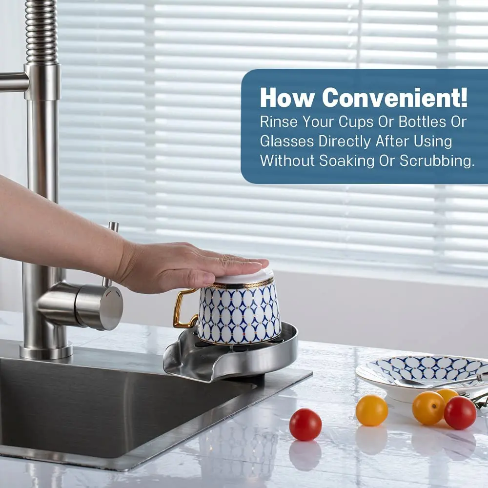 Stainless Steel Grandiance Glass Rinser - Bottle Cleaner for Sink