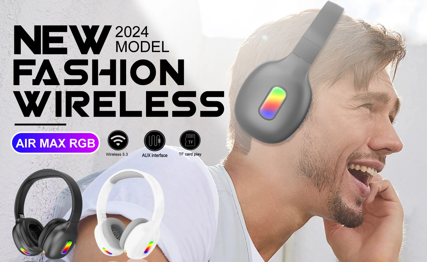 AIR M AX RGB Headphone Gaming Headset - High Quality Wireless