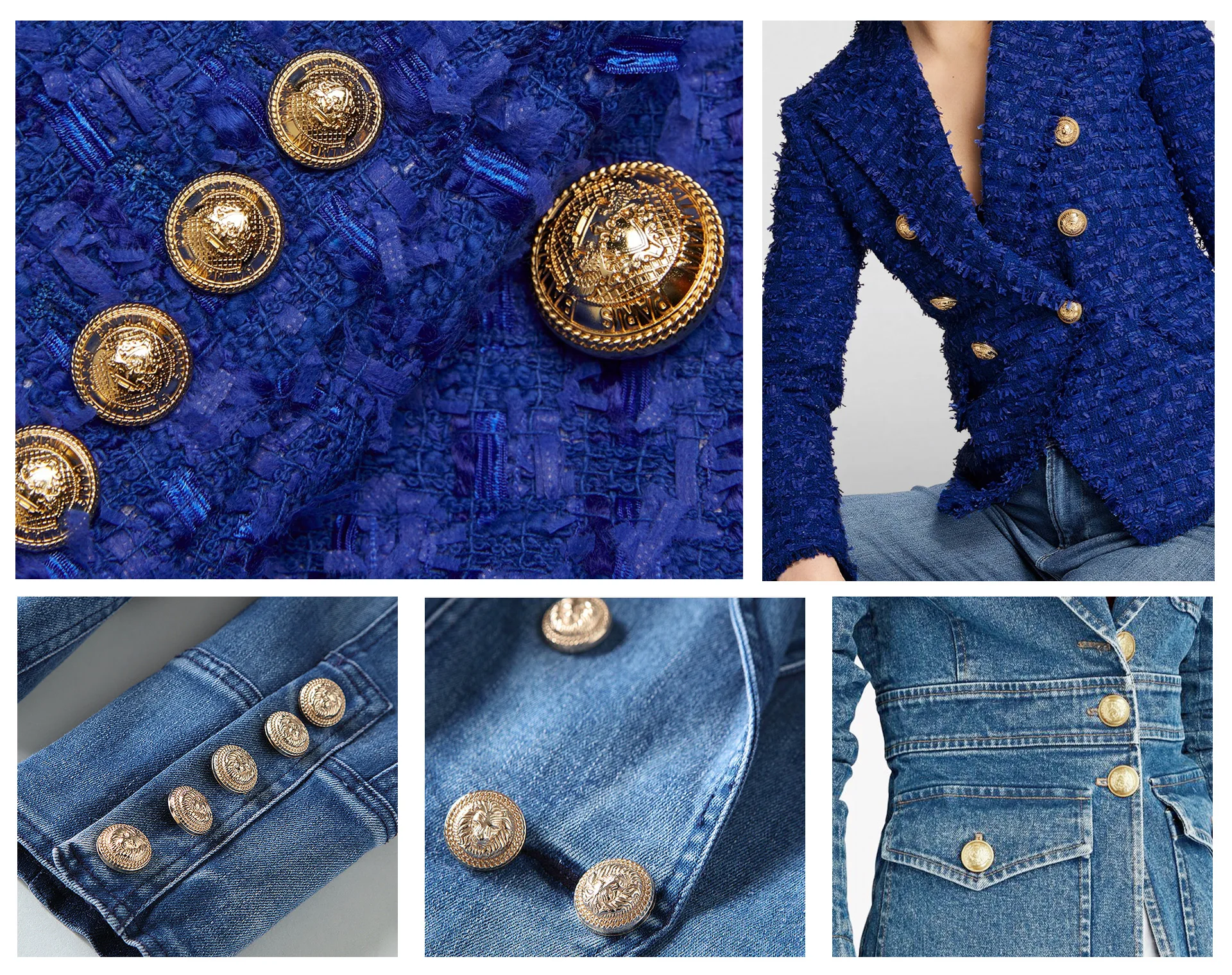 Fashion Custom Botones Logo Para Ropa Decorativo Gold Cloth Alloy Coat ...