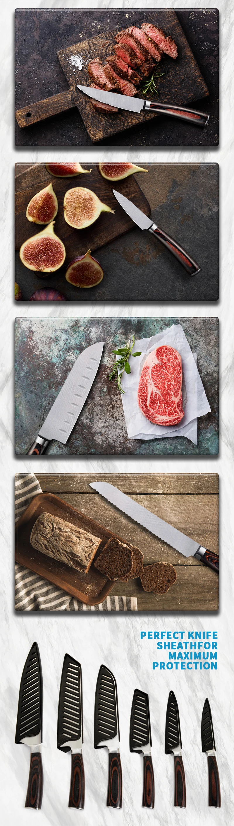 Konoll 16-piece Premium Kitchen Knife Set With Wooden Block Home ...