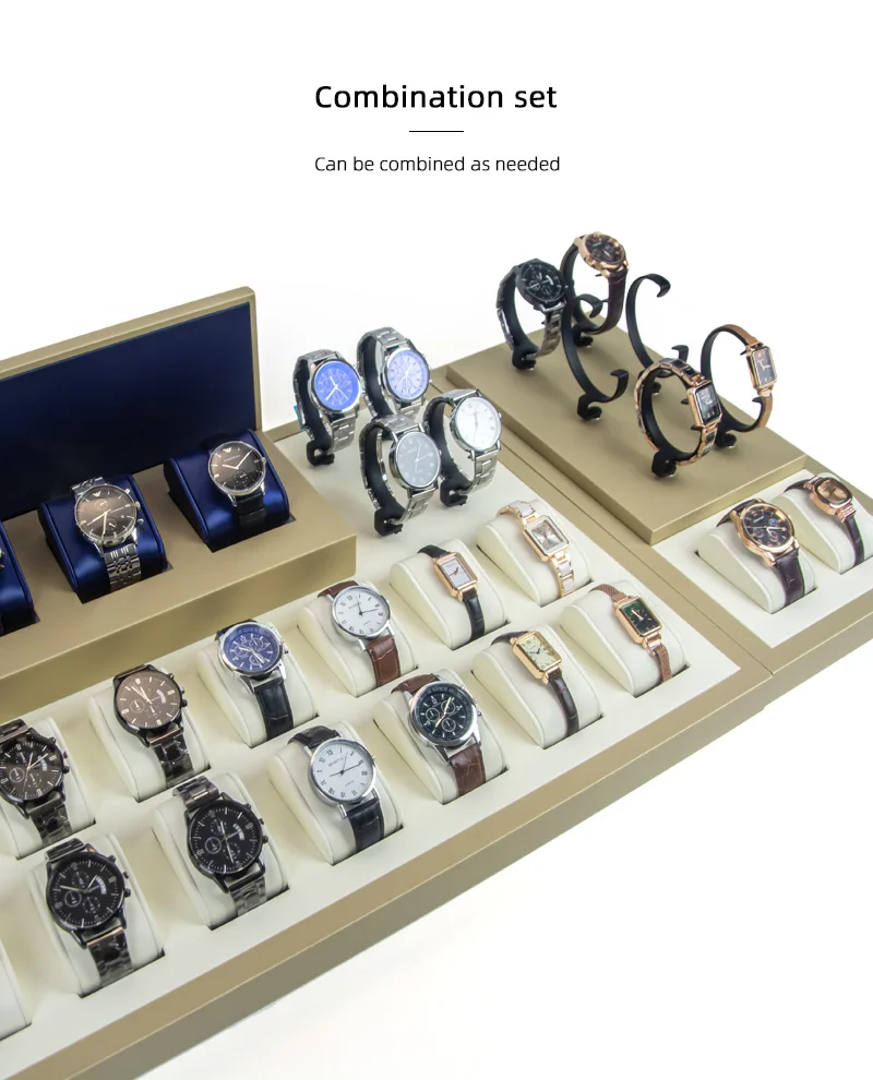 Luxury Custom Logo Watch Stand Jewelry Display Set Metal Microfiber ...