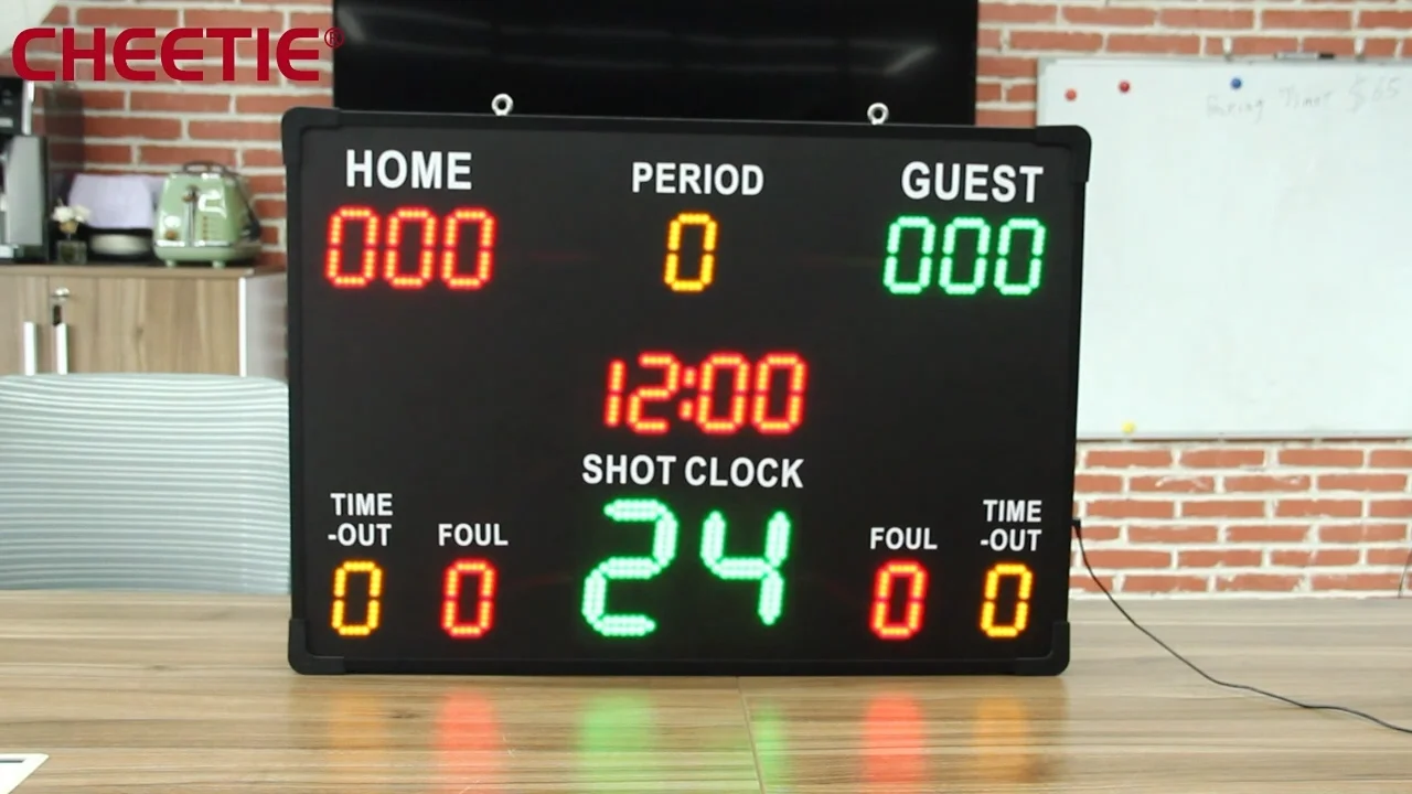 Cp043 Large Led Score Display Board 24s Countdown Digital Basketball Scoreboard With Shot Clock ...
