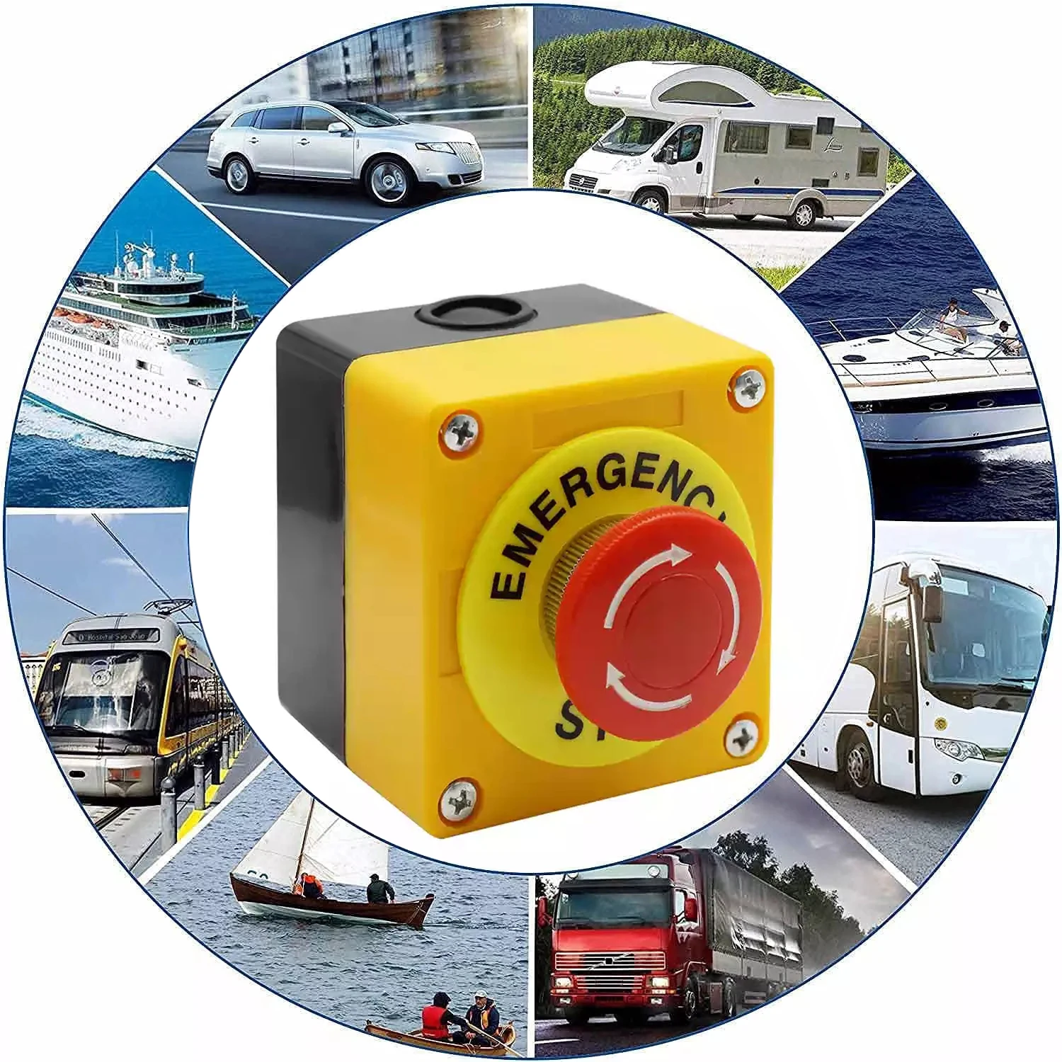 2 Position Momentary Emergency Stop Push Button Switch Red Mushroom ...