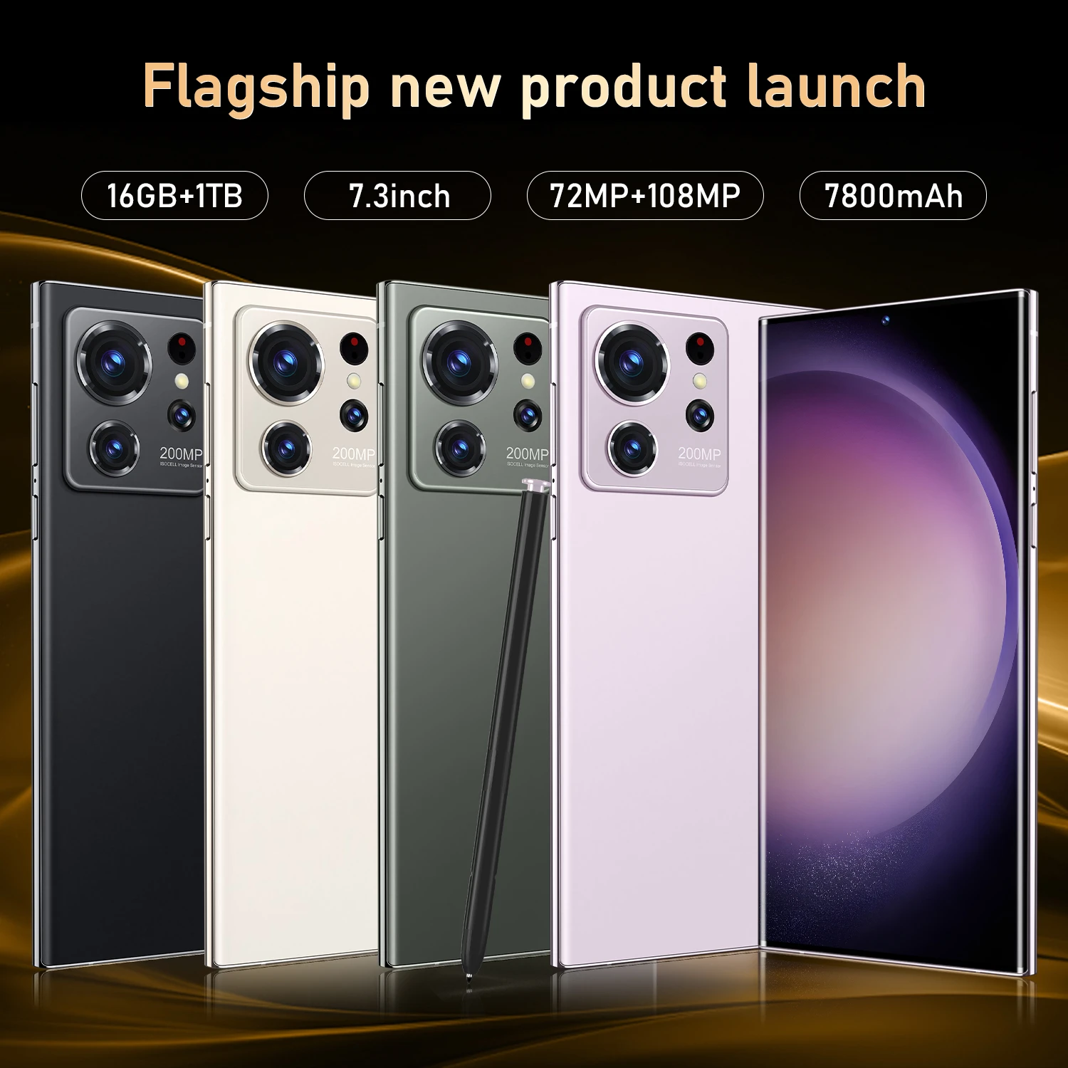 Wholesale S24 Ultra 16gb+1tb 5g Smartphone 7.3-inch 7800mah 10 Core Ultra High Speed Smartphone ...