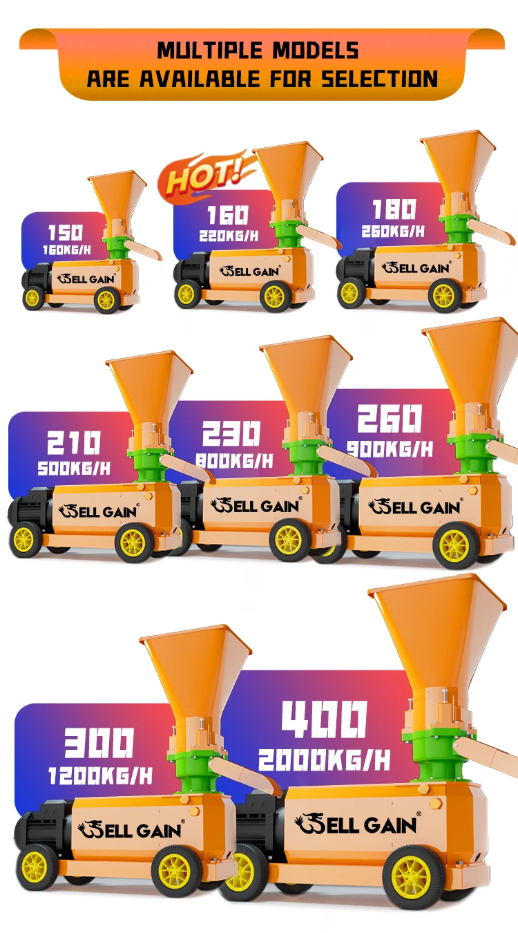 Pig Cattle Chicken Fish Poultry Livestock Feed Pellet Machine