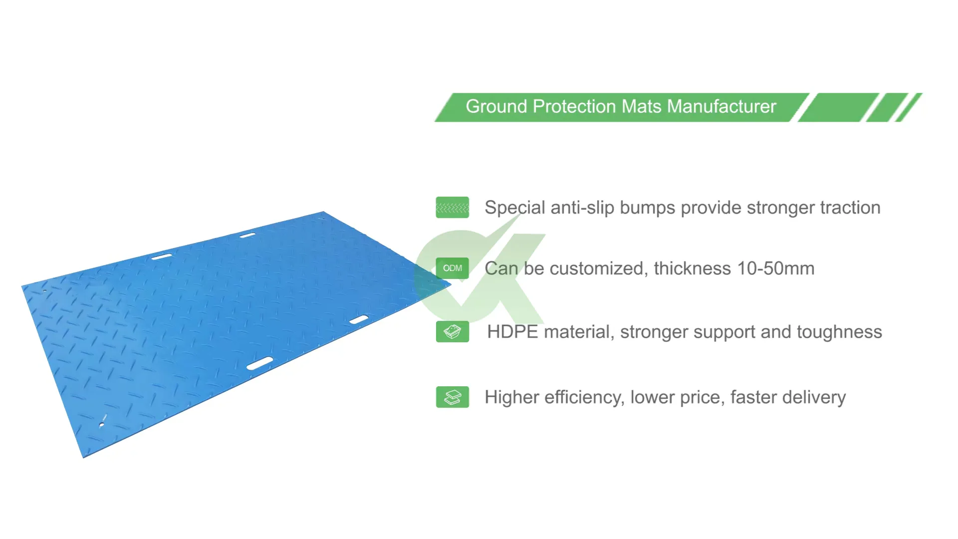 4x8 Plastic Uhmwpe Hdpe Temporary Construct Excavator Road Mats Swamp Ground Floor Mat - Buy ...