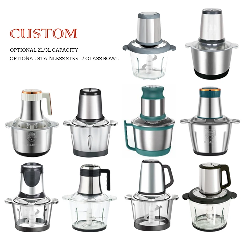 JEWIN 2L 3L Mini Meat Chopper Cheap Stainless Steel Electric Meat ...