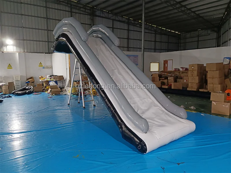 Tarpaulin Pvc Floating Dock Slide/ Inflatable Long Water Slide For Boat ...