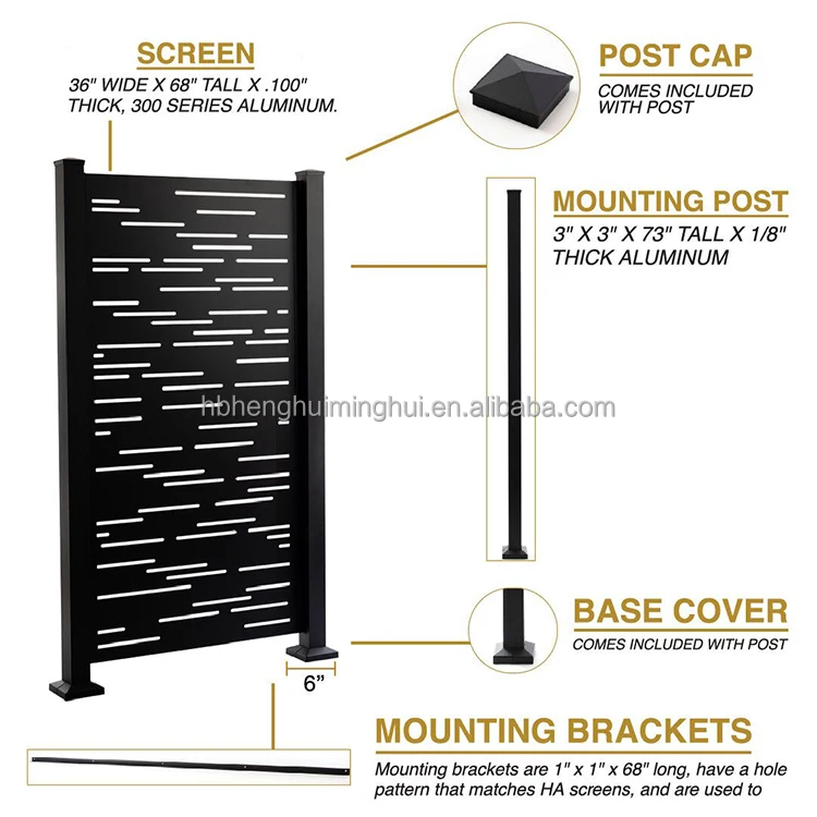 Custom Villa Garden Decorative Laser Cut Aluminum Fence Panels Swimming ...