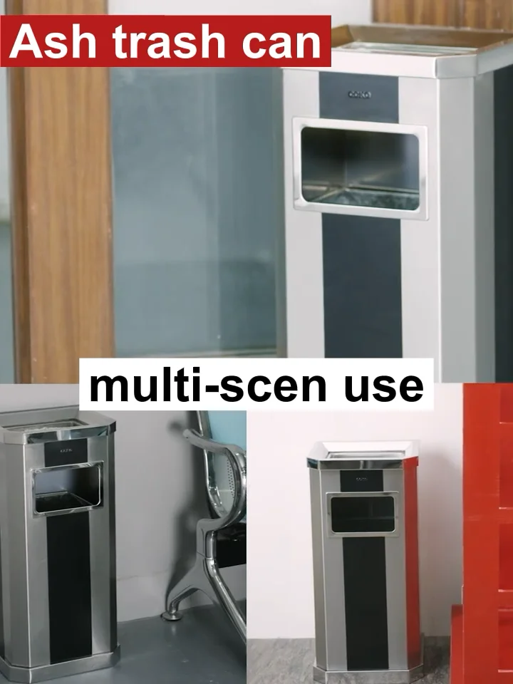 Hotel Lobby Black 15l Commercial Cigarette Ash Garbage Bins For Sale ...