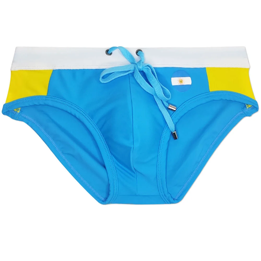 Men's National Flags Style Color Matching Triangle Swimming Trunks Fit ...