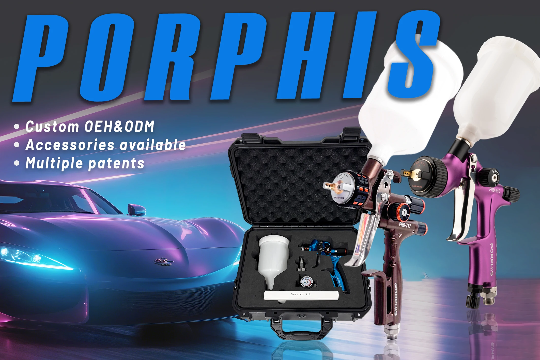 PORPHIS PRD-510 250cc Air Spray Gun LVLP Paint Gun China Made Spray ...