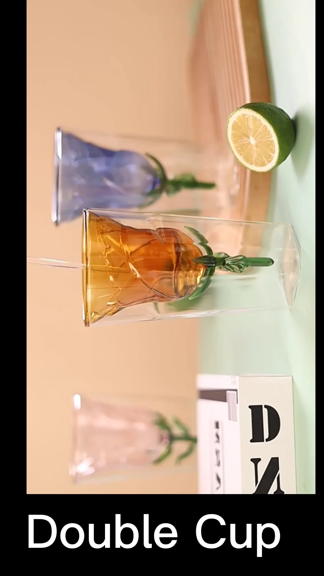 220ml Fashion Stained Glass Double Wall Coffee Cup Creative Milk Tea ...