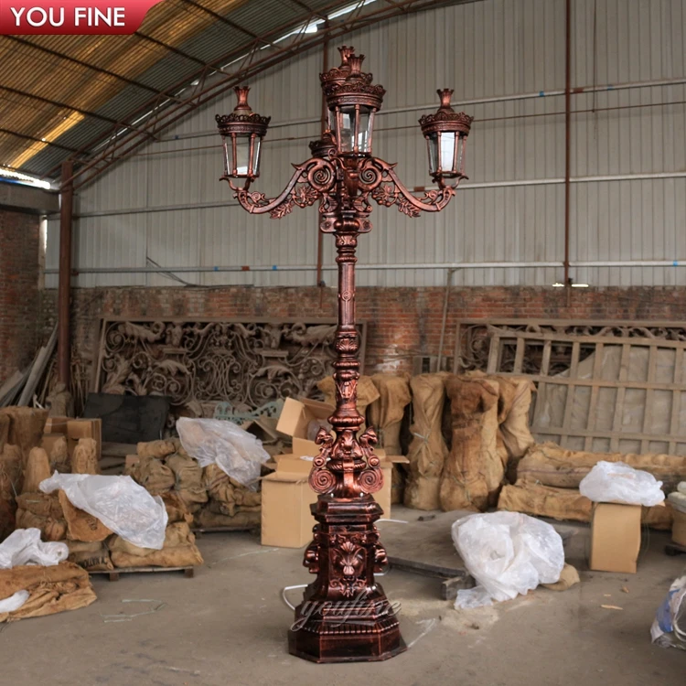 Custom Outdoor Antique Casting Iron Lamp Post - Elegant Black or ...