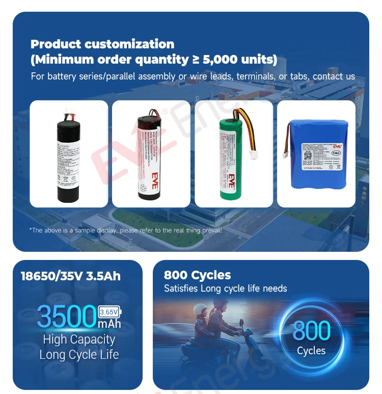 EVE Li Ion 18650 35V 3500mah Battery - Reliable Power Source