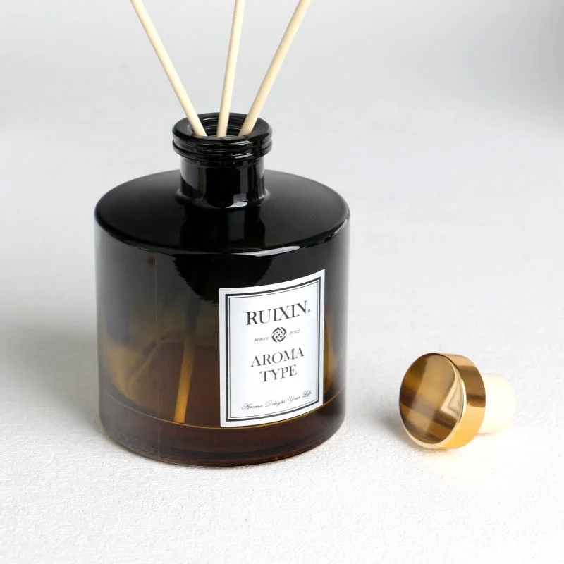Home Decorative Fragrance Creative Amber Glass Reed Diffuser Bottles ...