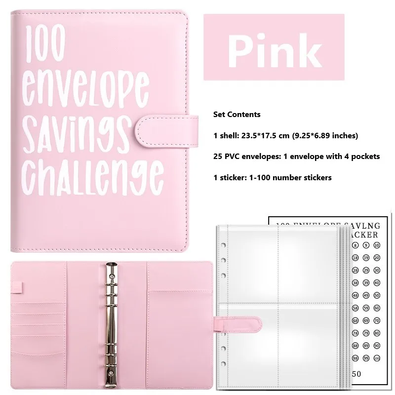 Wholesale Custom 100 Day Money Savings Challenge Book PU with 25 Cash ...
