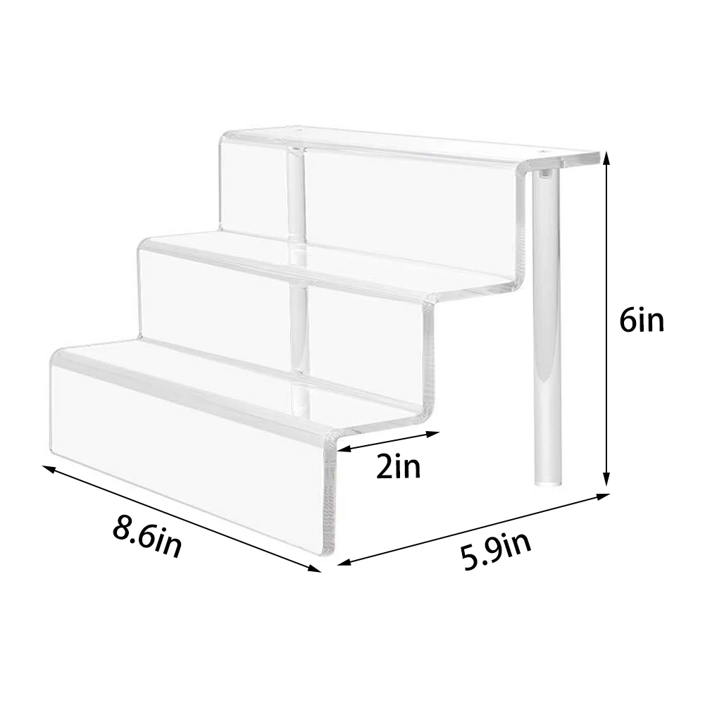 3 Steps Ladder Acrylic Display Stand Function Acrylic Riser Clear ...