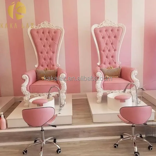 Salon Pedicure Spa Massage Chair pink Princess Chair Queen Throne Sofa ...