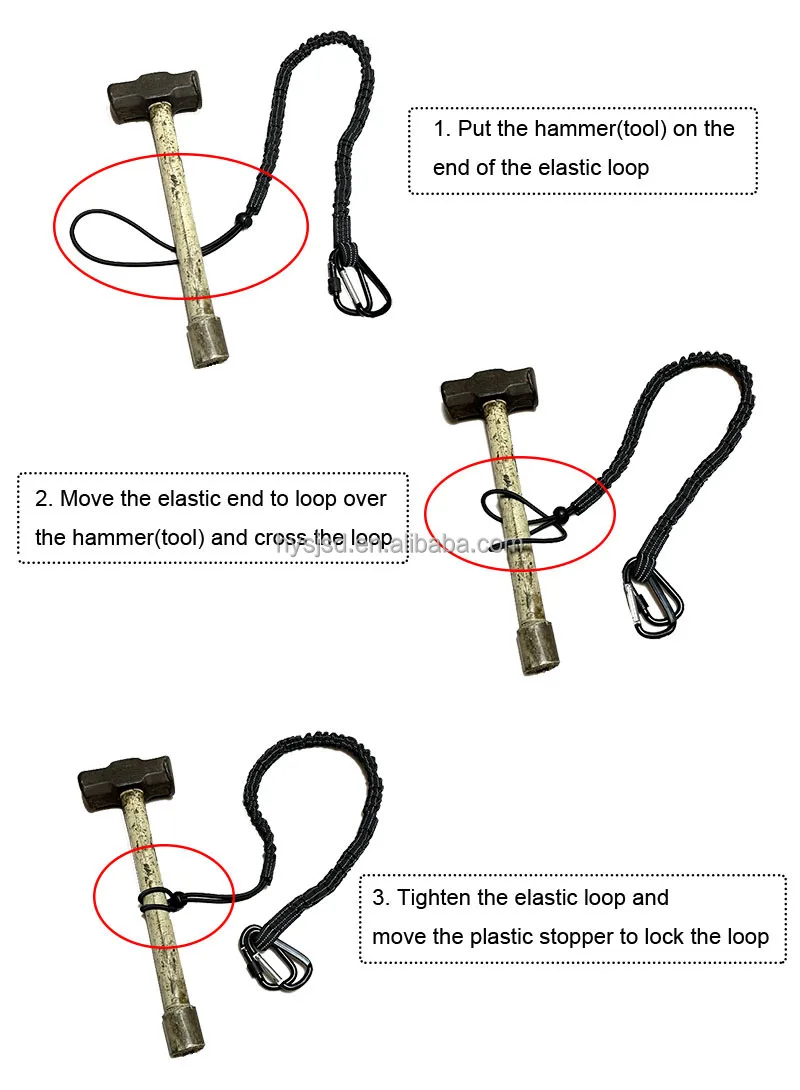 Aloft Work Tool Leash Coiled Retractable Bungee Cord Safety Lanyard ...