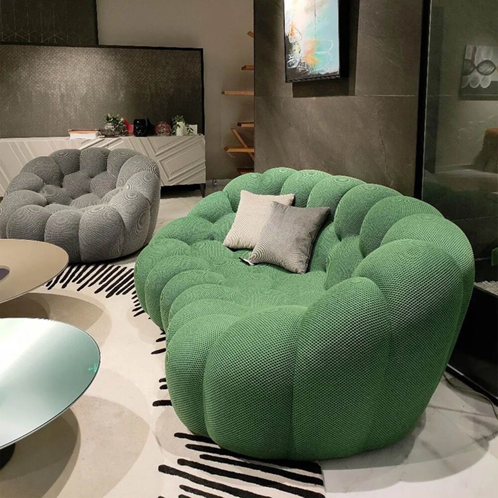 Modern Luxury Curved Honeycomb Colorful Bubble Sofa Set