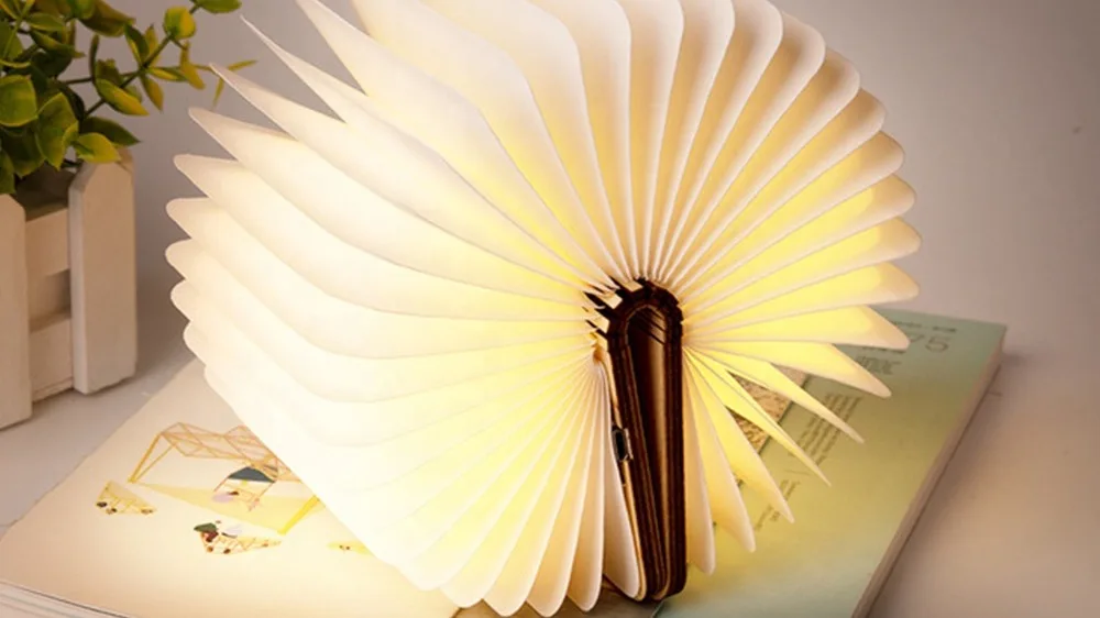 Small Size Portable Book Lamp Wooden Pocket Light Reading Magnetic Book ...
