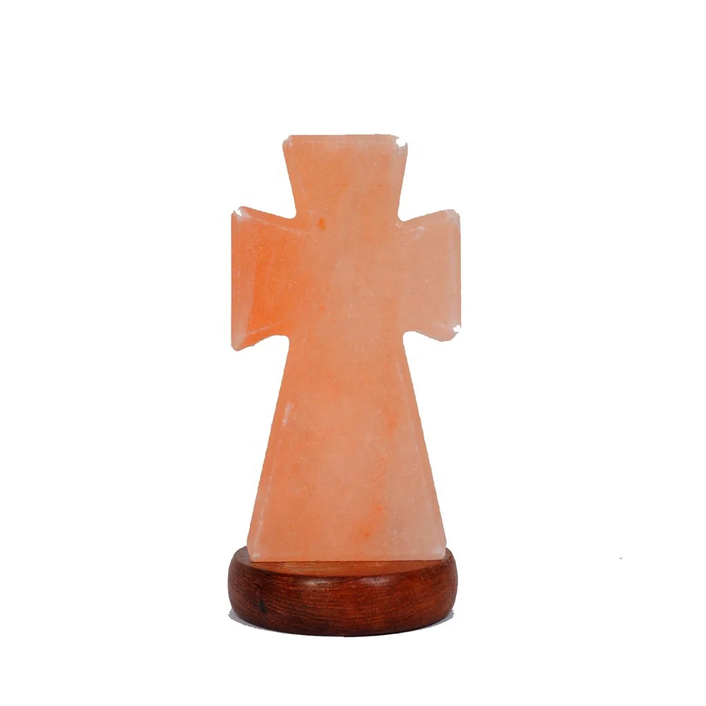 Handmade Cross Salt Lamp by Sian Enterprises LED Light with Carved ...
