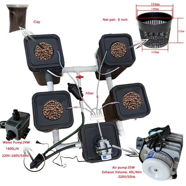 1+6 Rdwc Hydroponic System for Fast Growing in Greenhouse