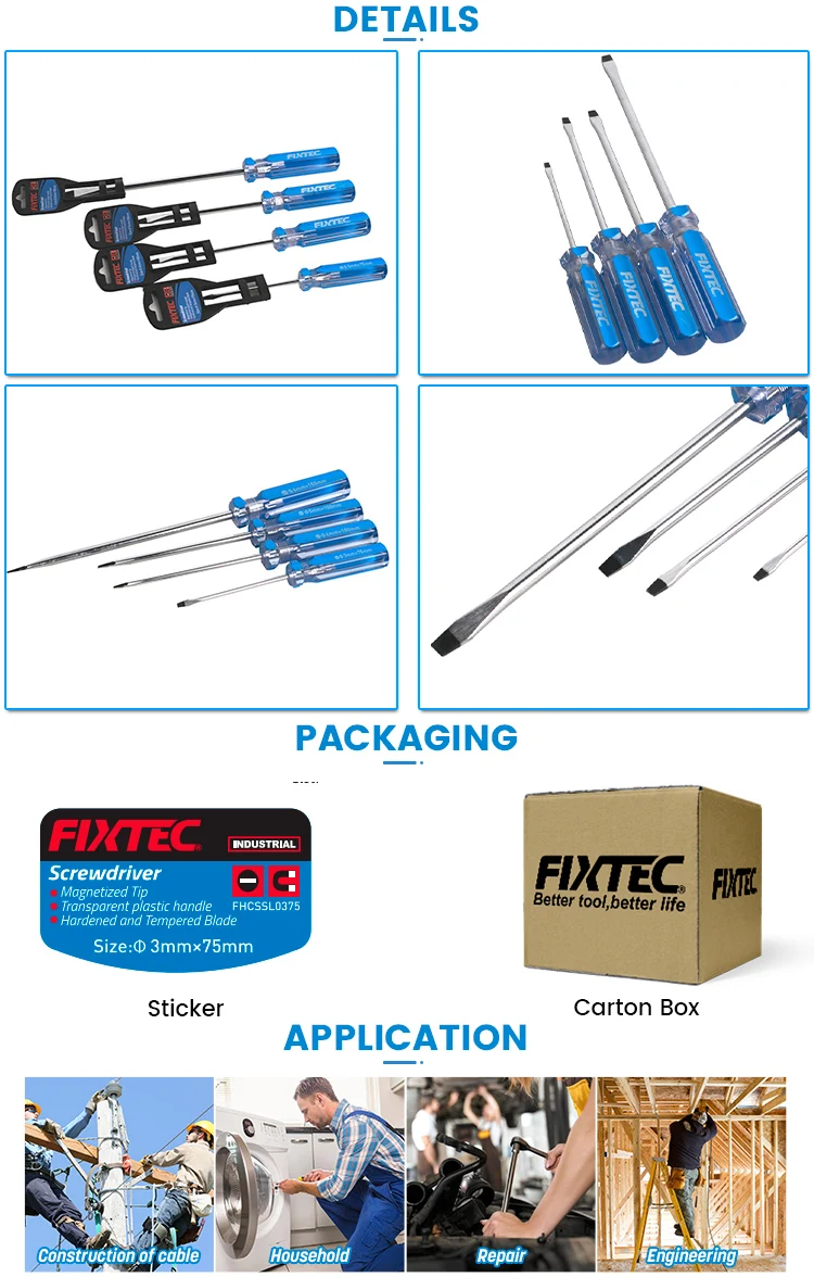 Fixtec Portable Multi Purpose Hand Tool Screwdriver Precision Torx Crystal Blue Stripe Handle ...