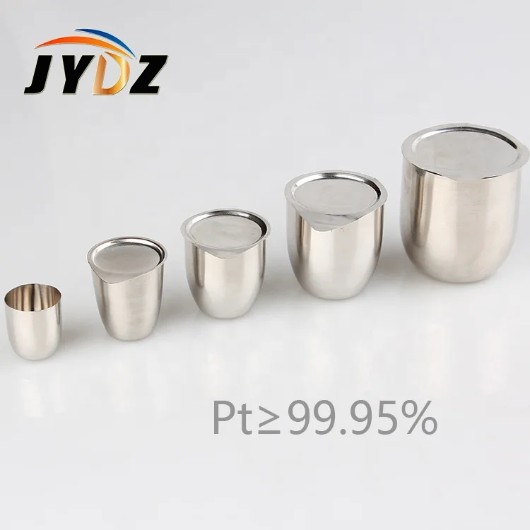 Class A 99.95% High Purity 10ml/30ml/50ml Platinum Crucibles With Cover ...