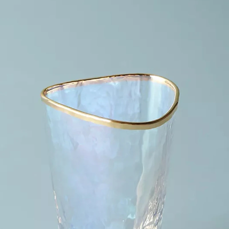 Triangular Hammered Texture Water Glass Highball Tumbler For Drinking ...
