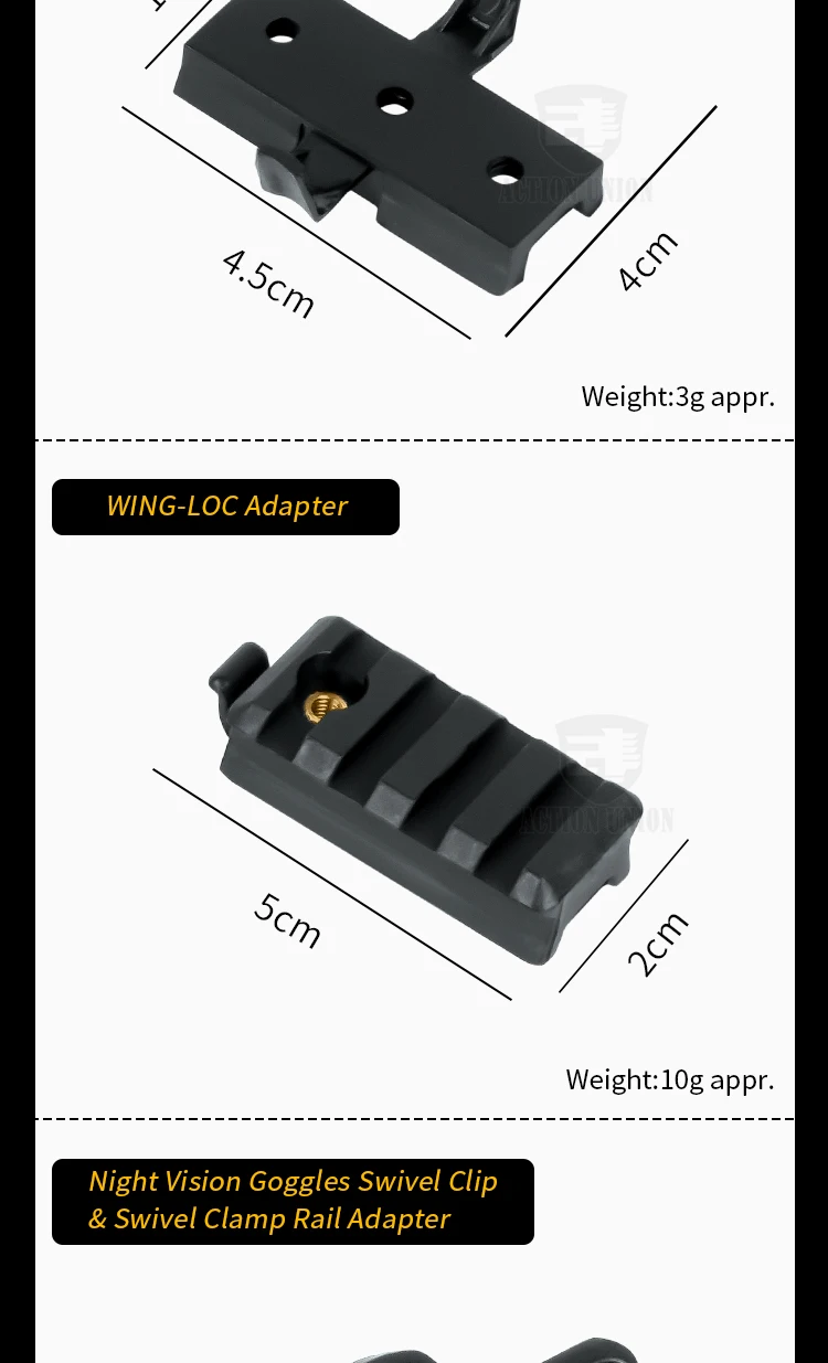 Action Union Multifunction Device Rail Adapter Kit for Helmets