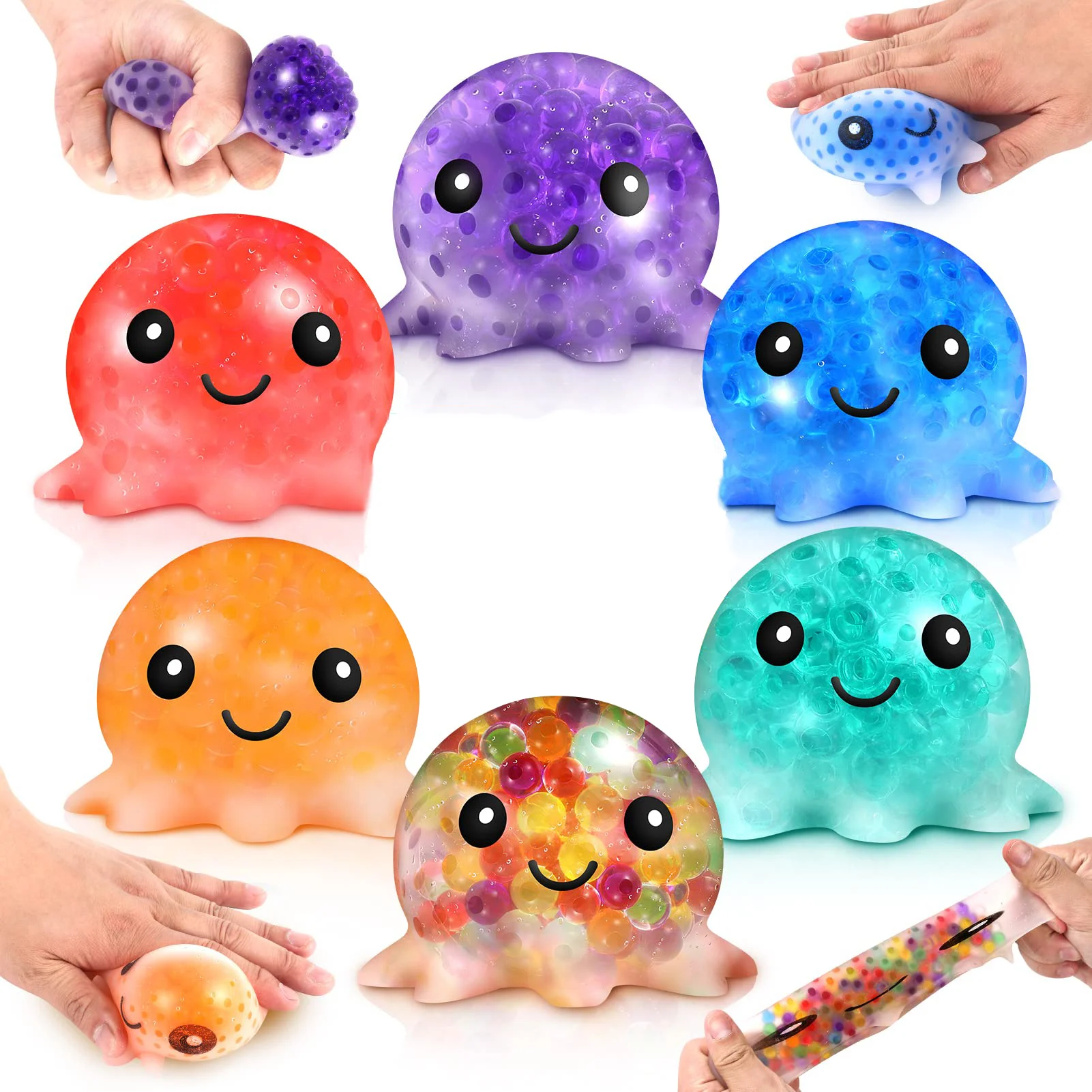 Squishy Octopus Fidget Toys Squeeze Balls Filled With Water Beads ...