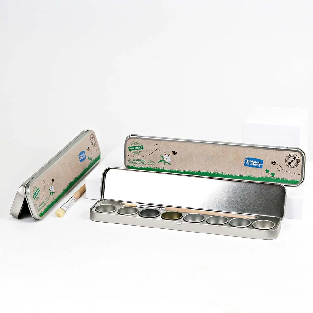 Custom Empty Rectangle Empty Hinged Tins With Watercolor Palette Kids ...