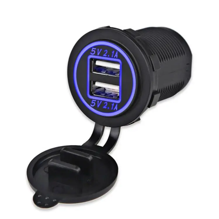 Tri-colour Led Charger Socket Car Charger Power Adapter 5v 2.1a Dual ...