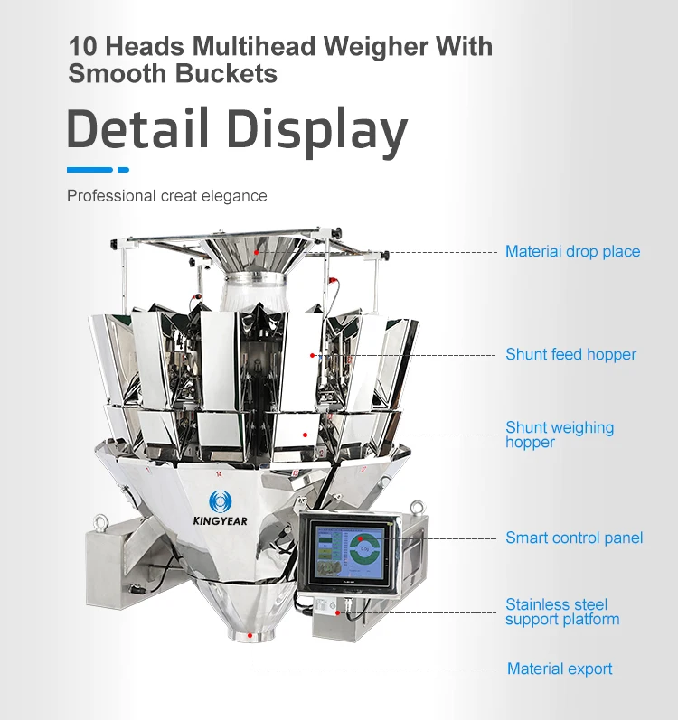 14 Heads Multihead Weigher Combination Scales for Frozen Foods