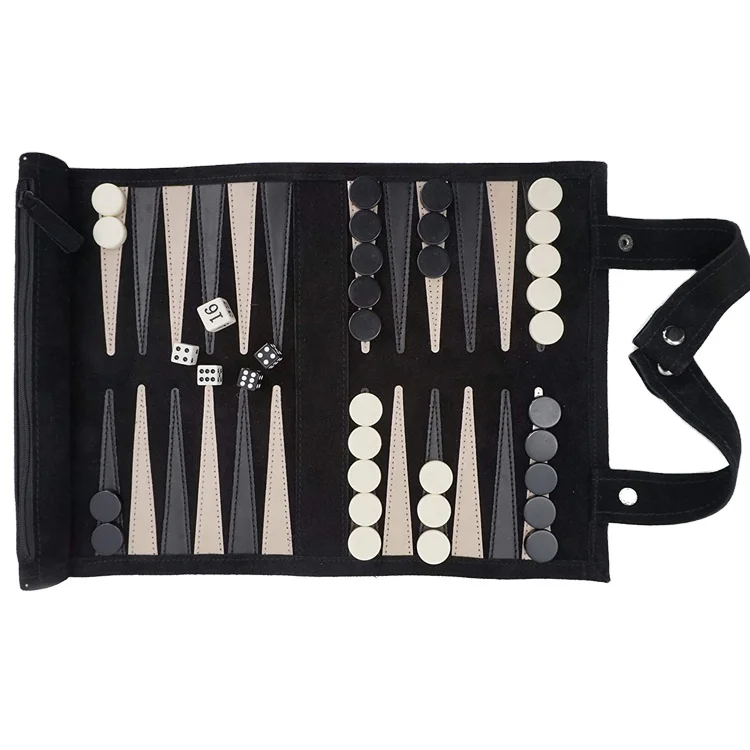Custom New design Roll Up Suede felt Backgammon Game for travel ...