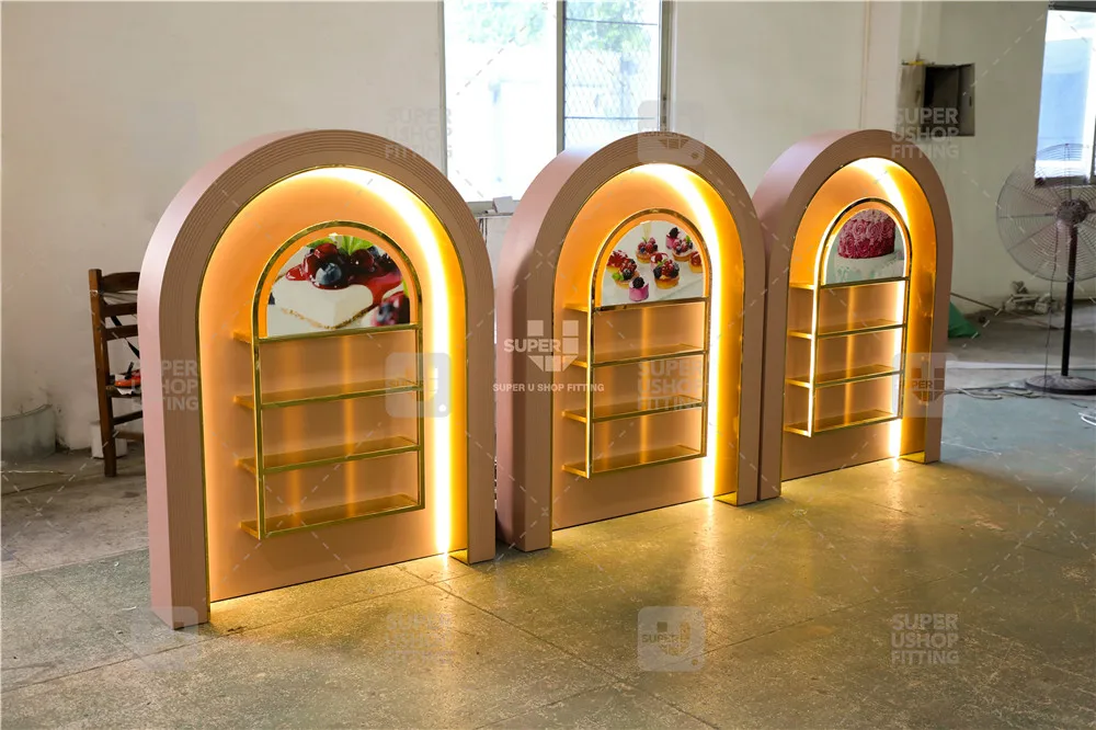 Custom Bubble Tea Cafe Shop Decoration Wooden Milk Tea Shop Display ...