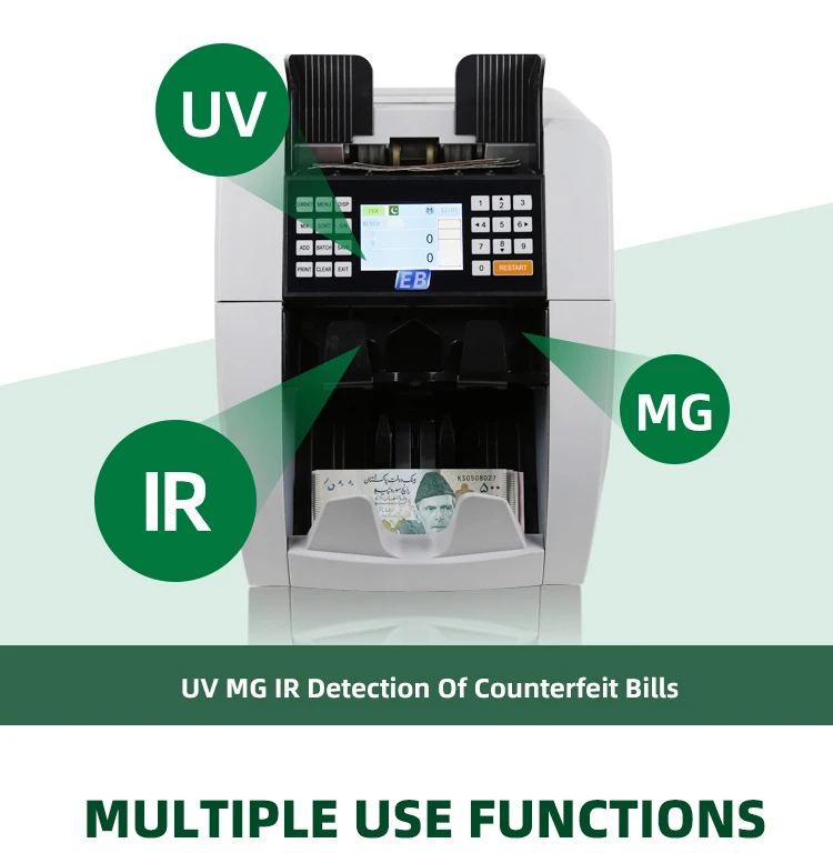 BS-8800 Portable LCD Bill Counter Sorter Machine - Fake Money Detector