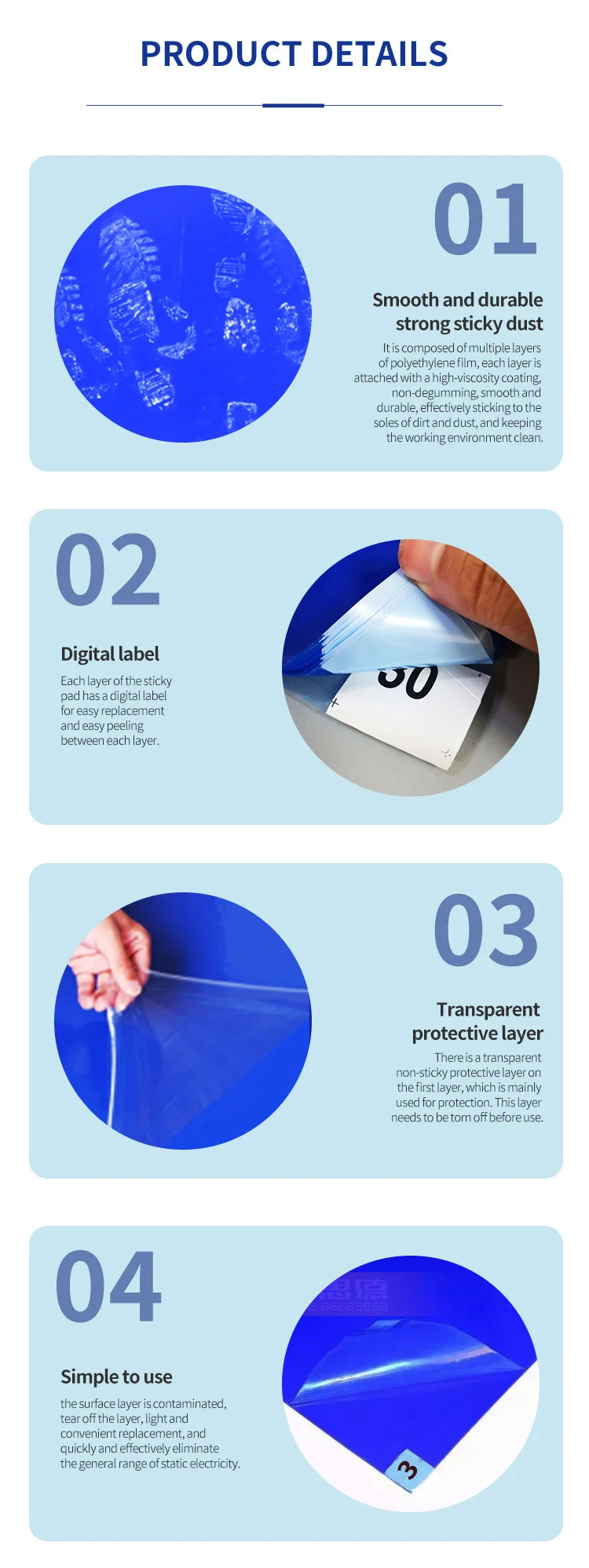 Myesde Oem Cleanroom Adhesive Tacky Mats Sticky Mat For Clean Room ...