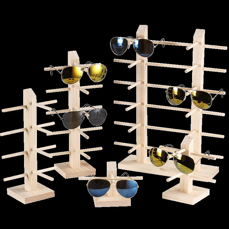 1/2/3/4/5/6 Layer Wood Sunglasses Display Stand Eye Glasses Storage ...