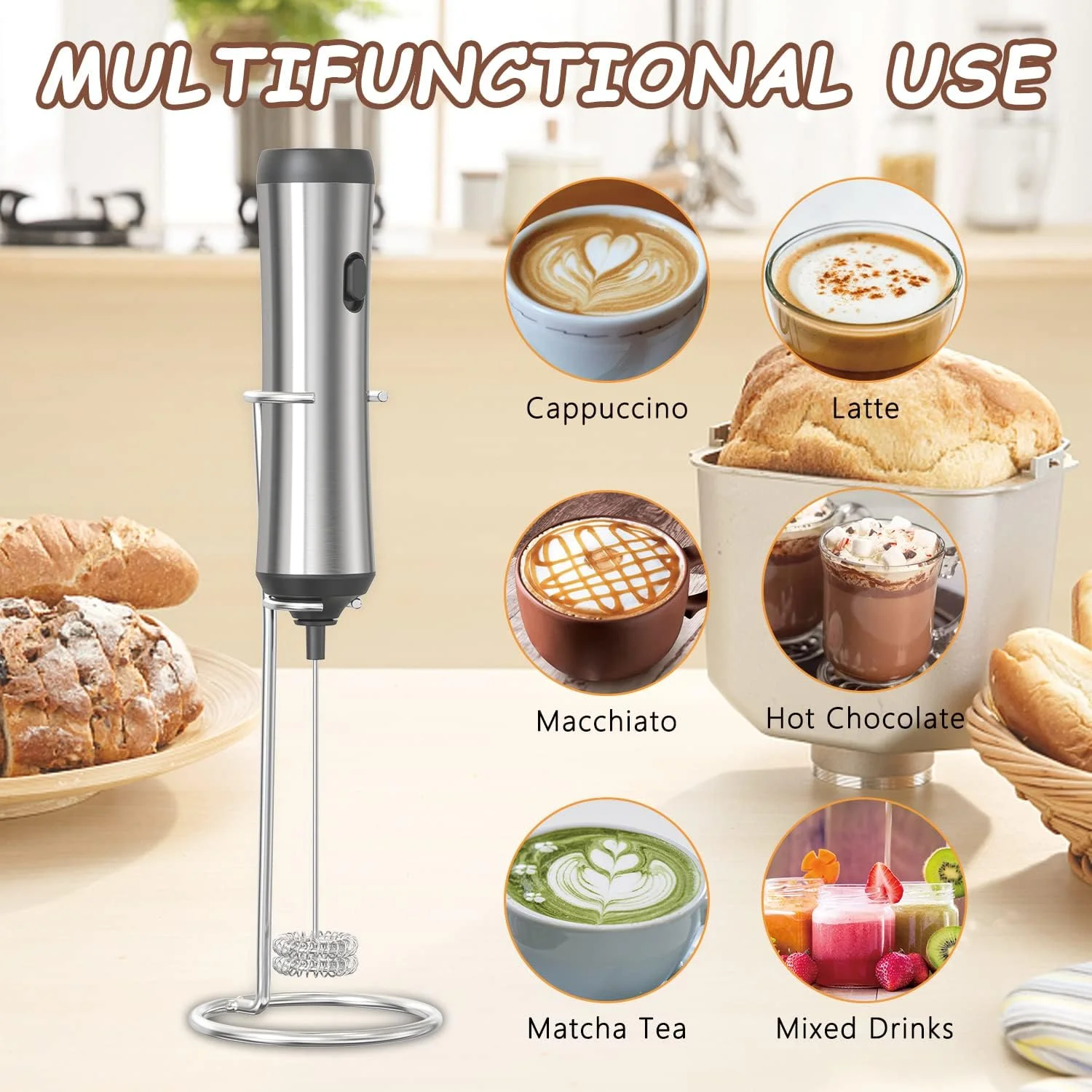 Powered Drink Mixer Automatic Handheld Portable Mini Foam Maker Usb ...
