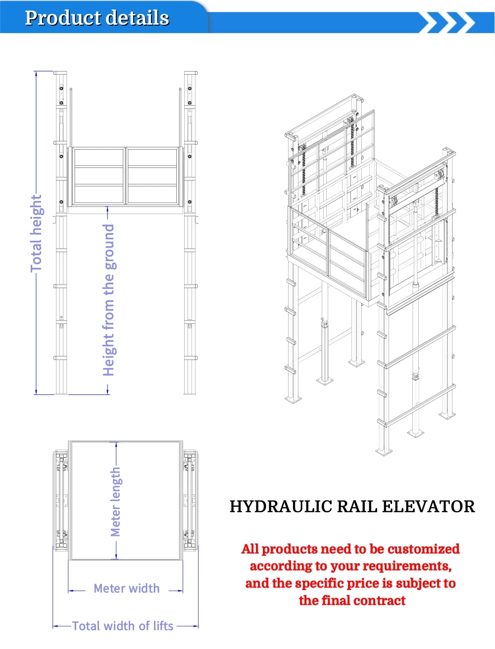 Vertical Electric Platform Lift - Hydraulic Cargo Elevator