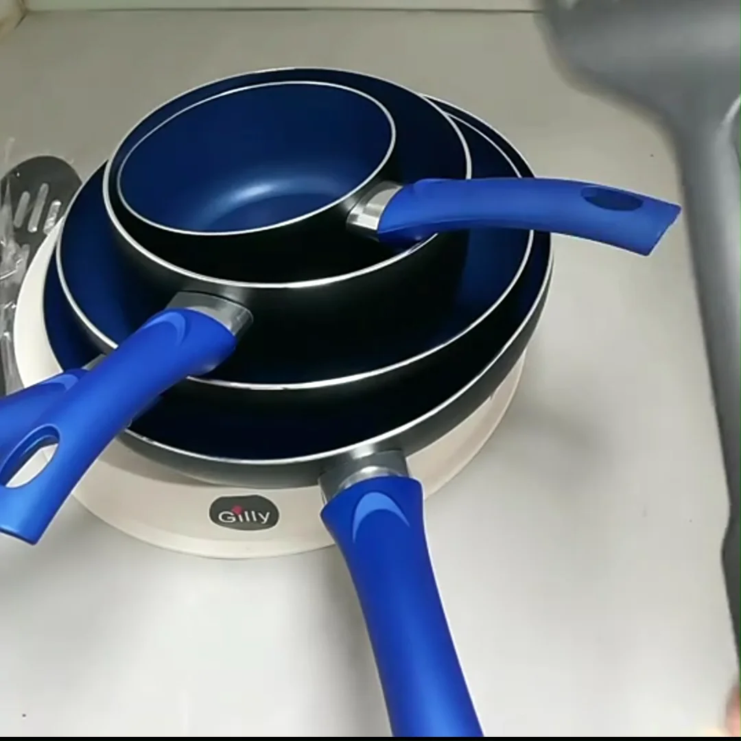 Cookware Set Non-stick Pots And Pans Set Blue Pan Non-stick Frying Pan ...
