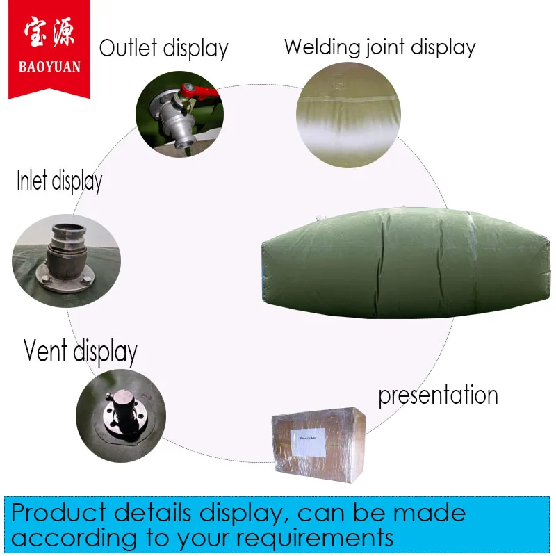 Custom Portable PVC Tpu Tarpaulin Fuel Gasoline Methane Biogas Oxygen ...