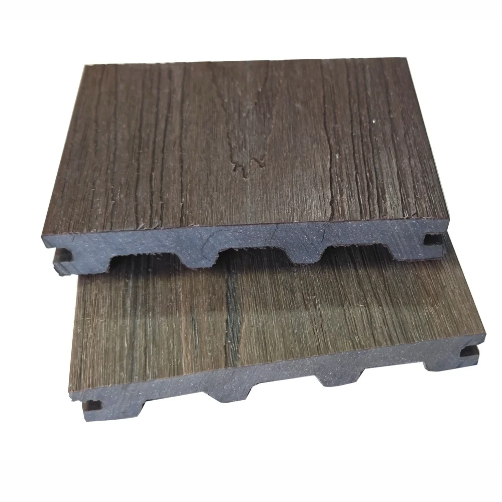 New Designed Wpc Decking Outdoor Green Wood Plastic Composite Decking 3d Embossing Co-extrusion ...